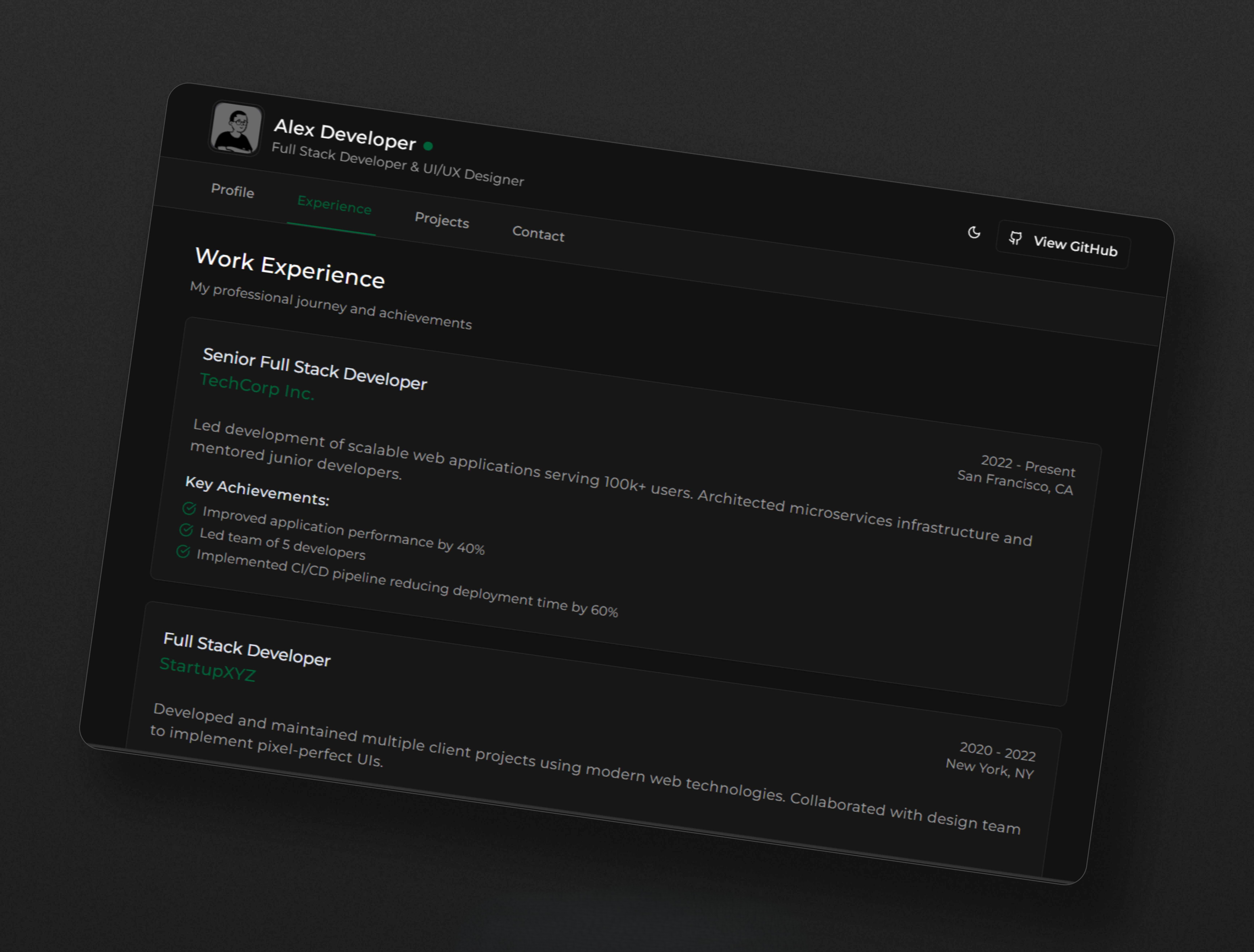 Alex Developer - Portfolio